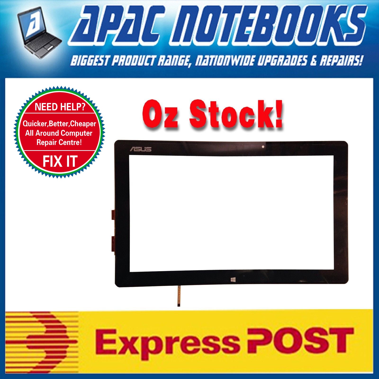 NEW 13.3" Glass Touch Screen Digitizer Asus Transformer Book TX300 Tab ...