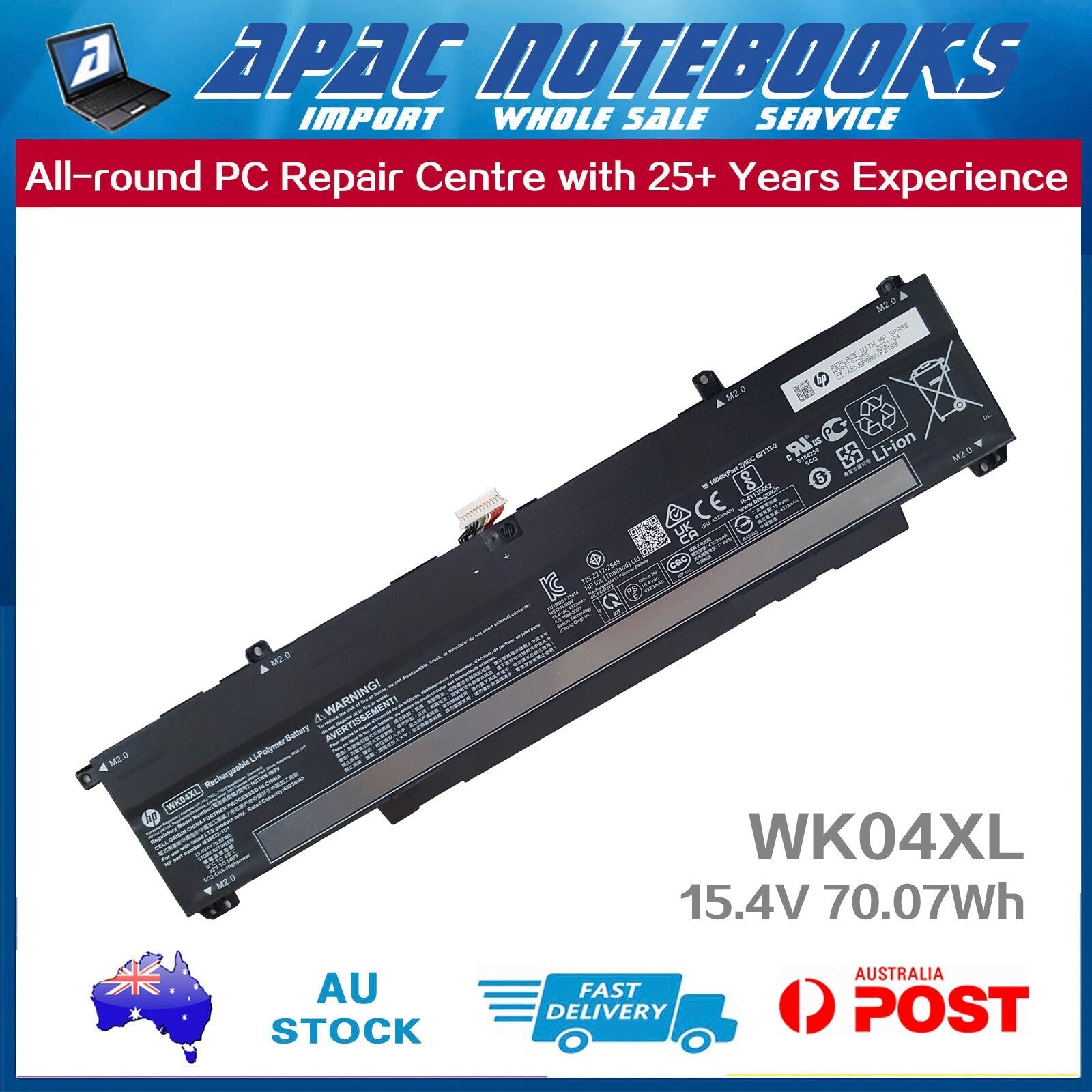 Genuine WK04XL Battery HP Victus 15-fa w/RTX 3050/4050 15-fa0152TX 15 ...