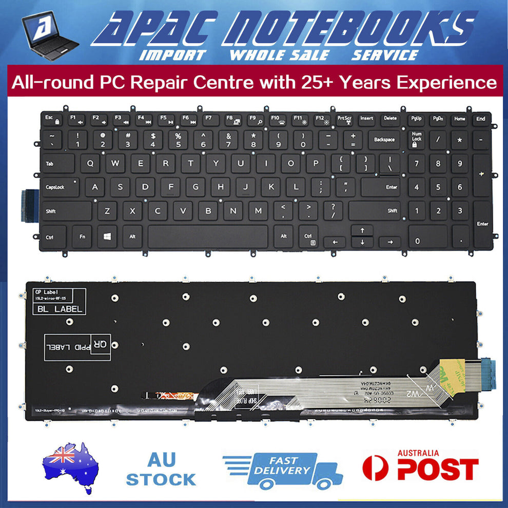 Genuine Keyboard US White Backlit For Dell Inspiron 15-7566 15-7567 ...