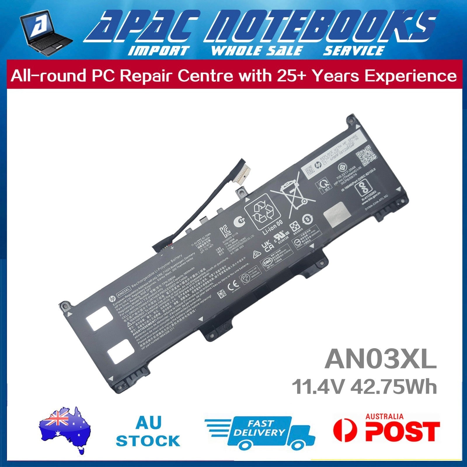 Genuine AN03XL Battery HP Pro x360 Fortis 11 G9 G10 G11 HSTNN-OB2K -OB ...