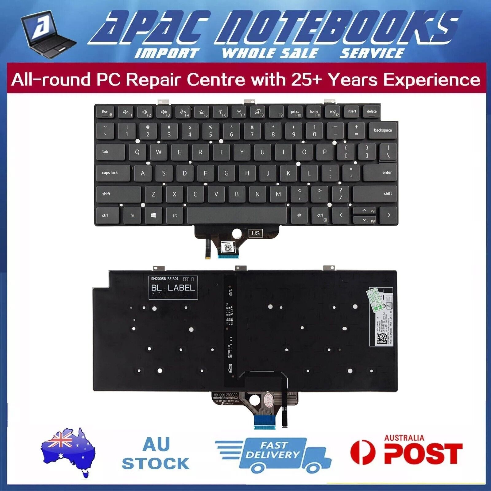 Genuine Backlit Keyboard For Dell Latitude 5320 7310 7320 018YPJ – APAC ...