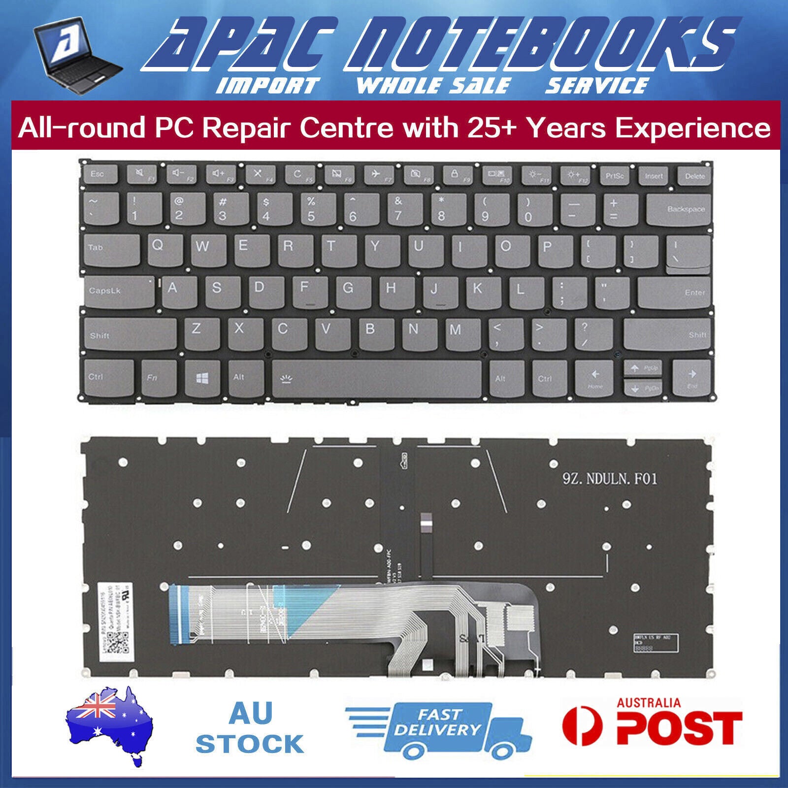 Genuine keyboard with backlit for Lenovo Yoga 730-15IKB 730-15IWL ...