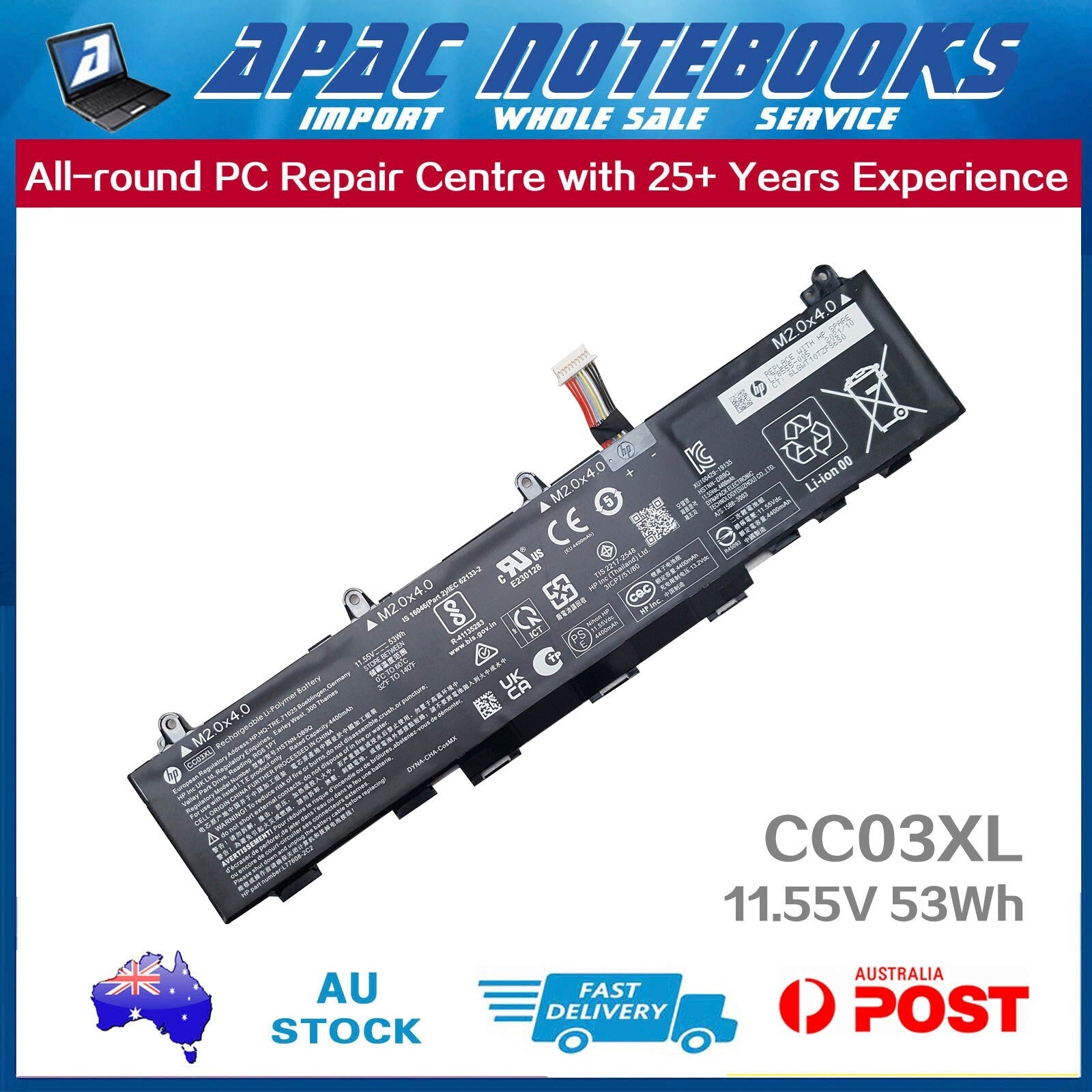 Genuine CC03XL Type-A Battery HP ProBook 635 Aero G7 G8 ZBook Firefly ...