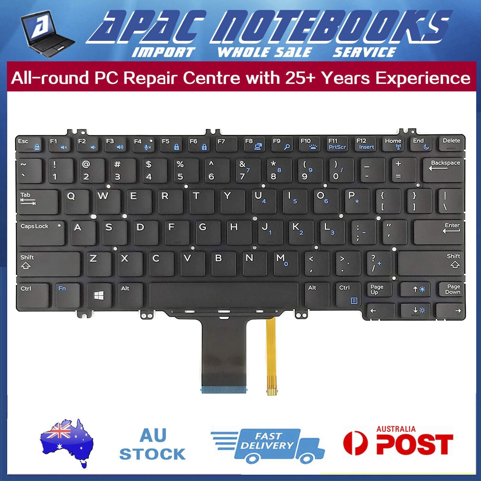 Genuine Keyboard US Backlit For DELL Latitude 5280/5288 5289 5290 7390 ...